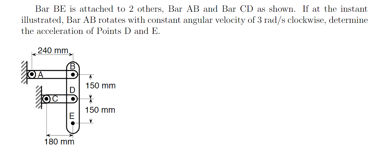 Solved Bar BE is attached to 2 others, Bar AB and Bar CD as | Chegg.com