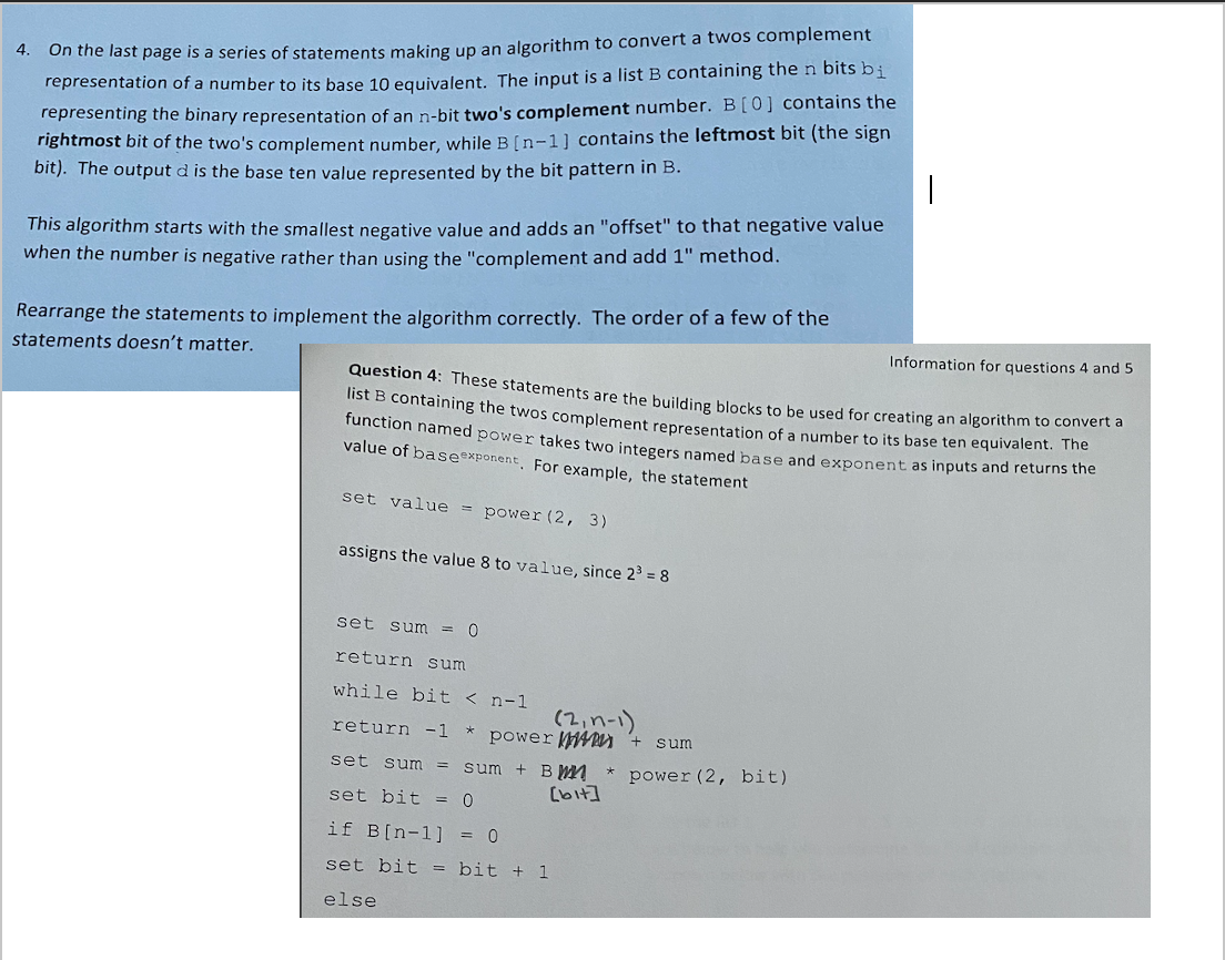 Solved 4. On the last page is a series of statements making | Chegg.com