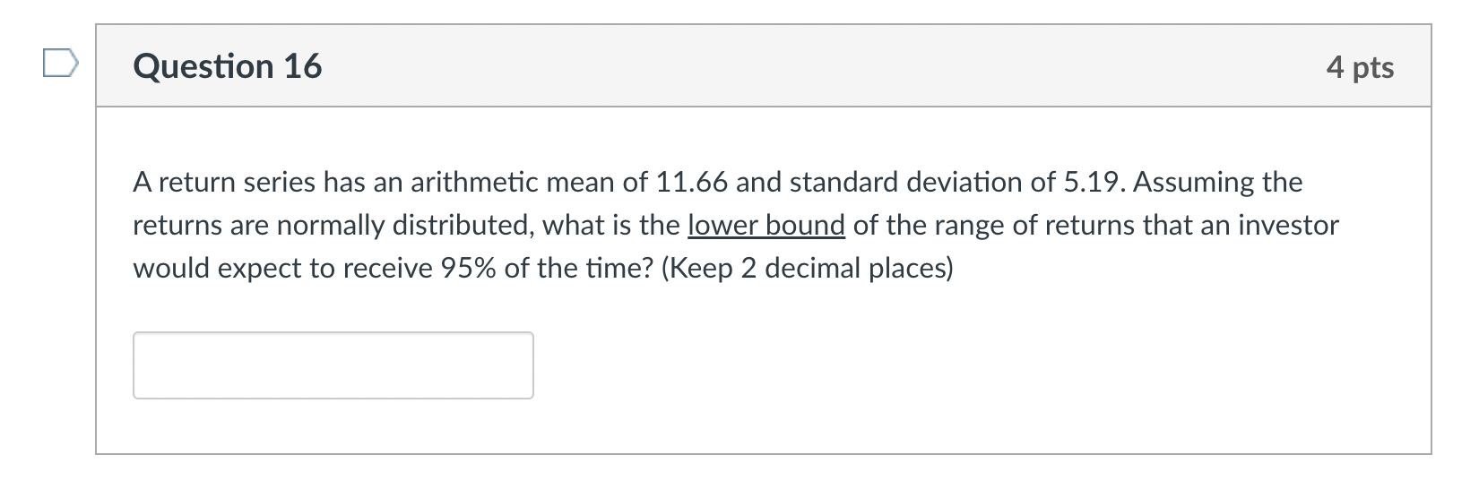 Solved A return series has an arithmetic mean of 11.66 and | Chegg.com