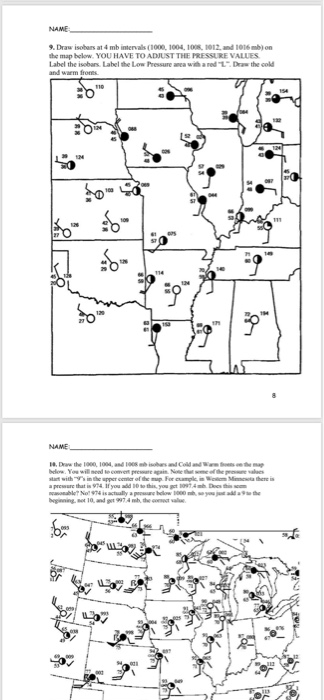 GEOL-1447 Meteorology Weather Map Analysis Lab This | Chegg.com