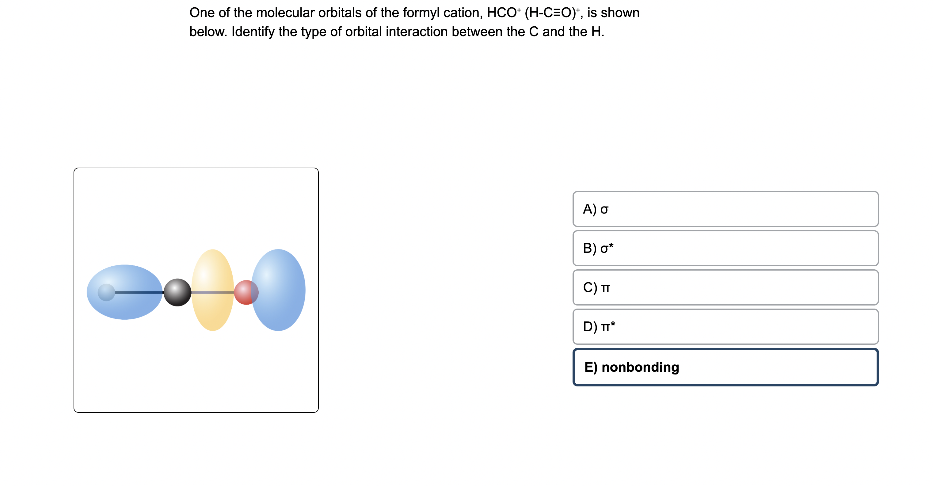 Solved One of the molecular orbitals of the formyl cation, | Chegg.com