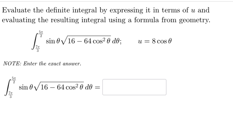 Solved Evaluate the definite integral by expressing it in | Chegg.com