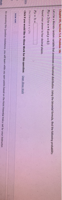 Solved Chapter 05, Section 5.4, Problem 30c Let.x be a | Chegg.com