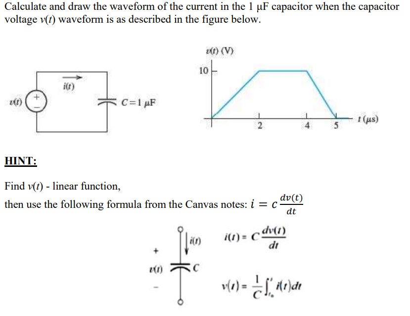 Solved Calculate and draw the waveform of the current in the | Chegg.com