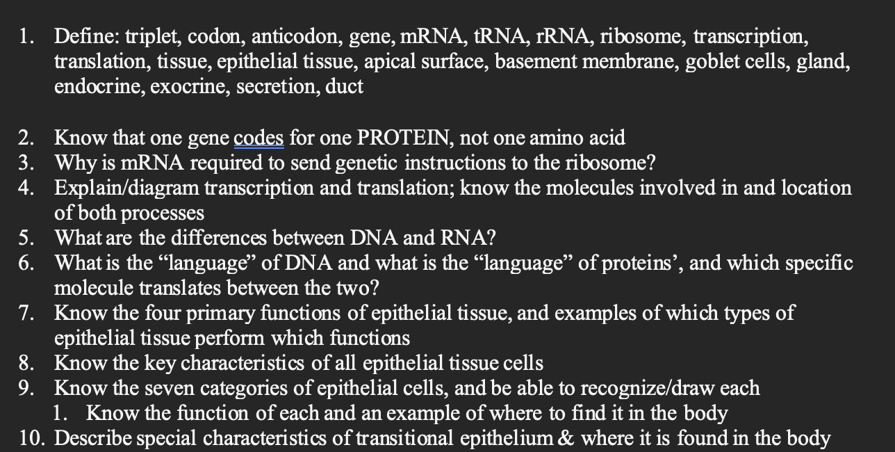 Solved 1. Define: triplet, codon, anticodon, gene, mRNA, | Chegg.com