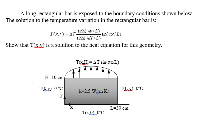 Solved A long rectangular bar is exposed to the boundary | Chegg.com