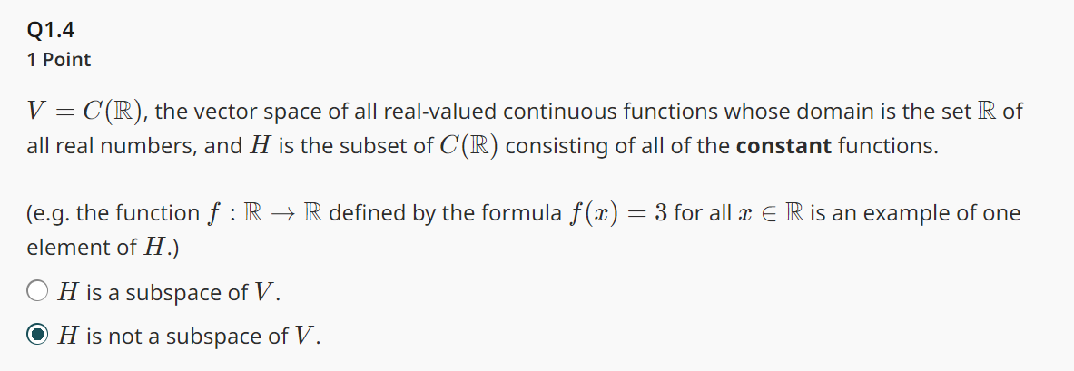 Solved V=R4 and H is the set of all vectors in R4 which have | Chegg.com