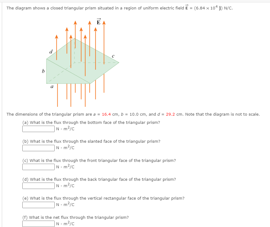 Solved The diagram shows a closed triangular prism situated | Chegg.com