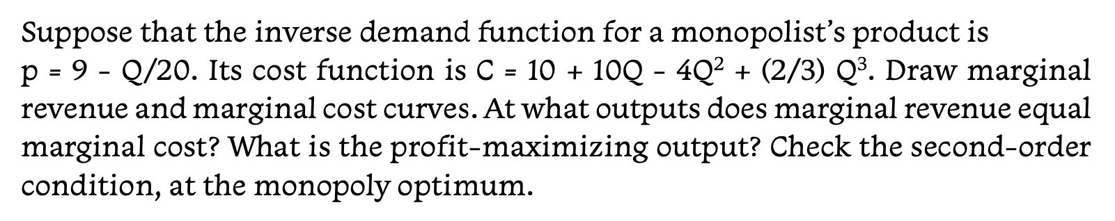Solved Suppose that the inverse demand function for a | Chegg.com