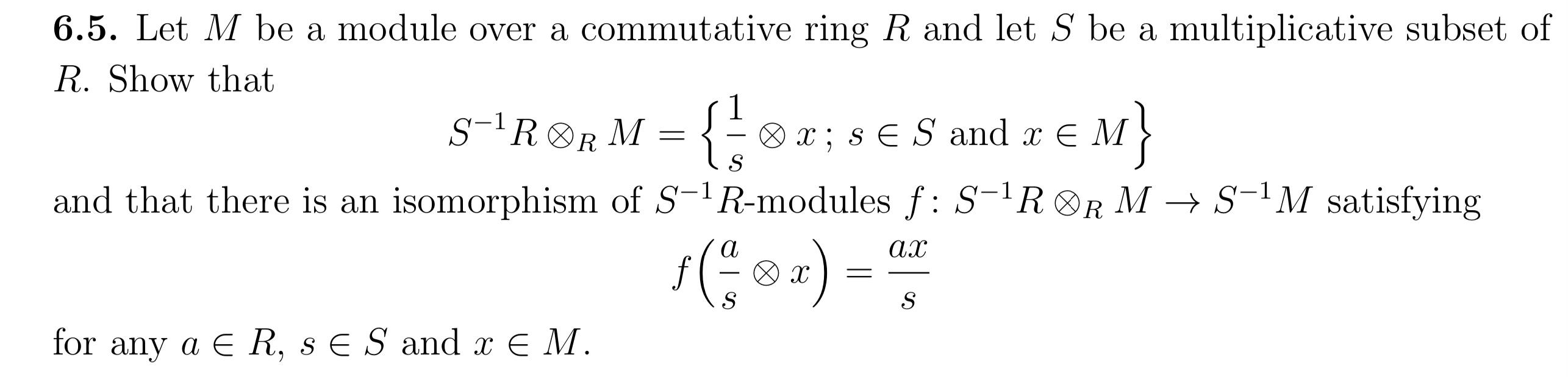 Solved 6.5. Let M be a module over a commutative ring R and | Chegg.com