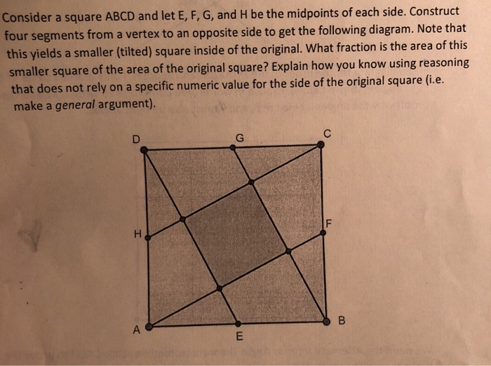 Solved Consider a square ABCD and let E, F, G, and H be the | Chegg.com