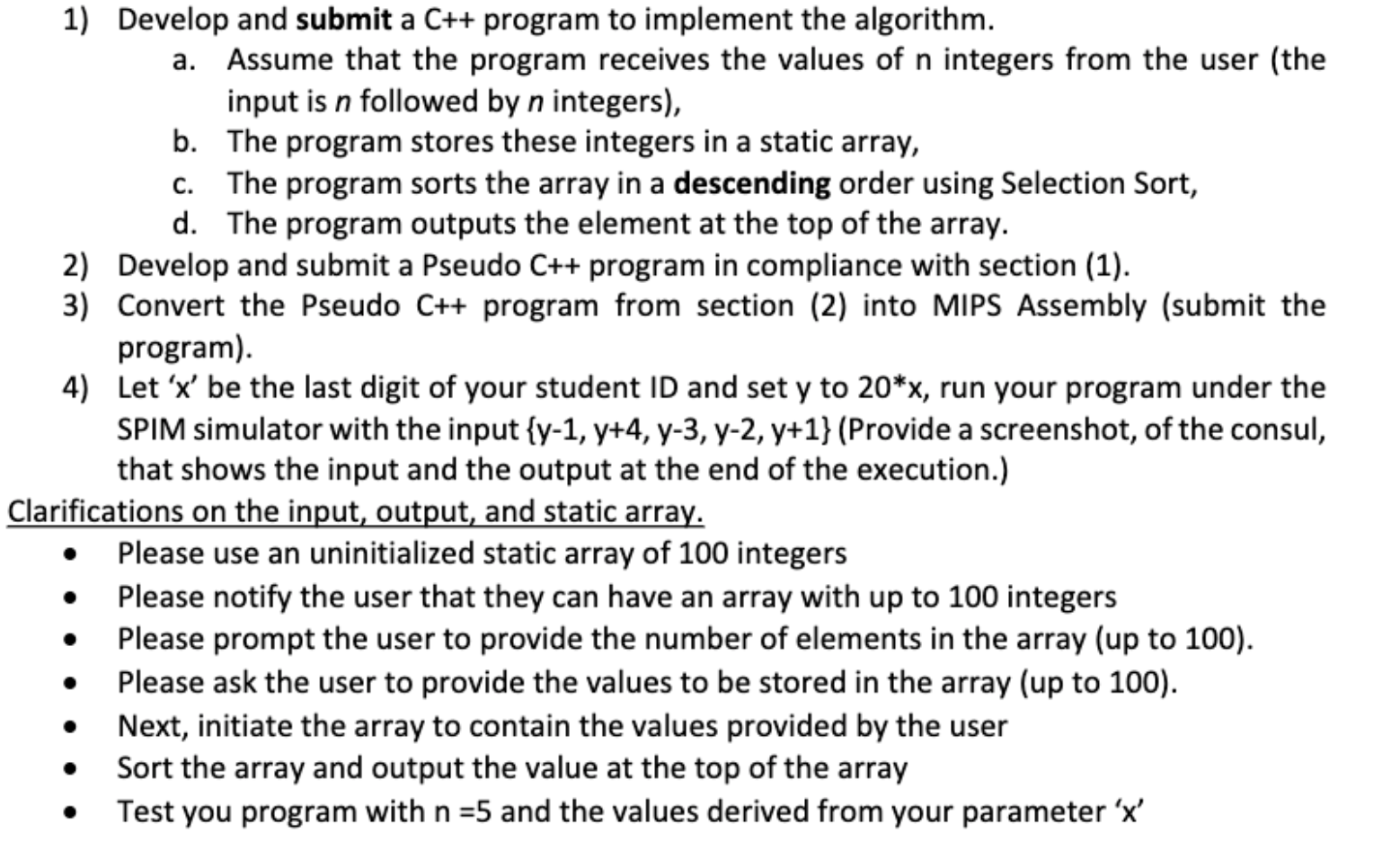 Solved // This program uses the selection sort algorithm to | Chegg.com