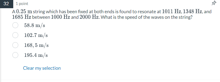 Solved A 0.25 m string which has been fixed at both ends is | Chegg.com