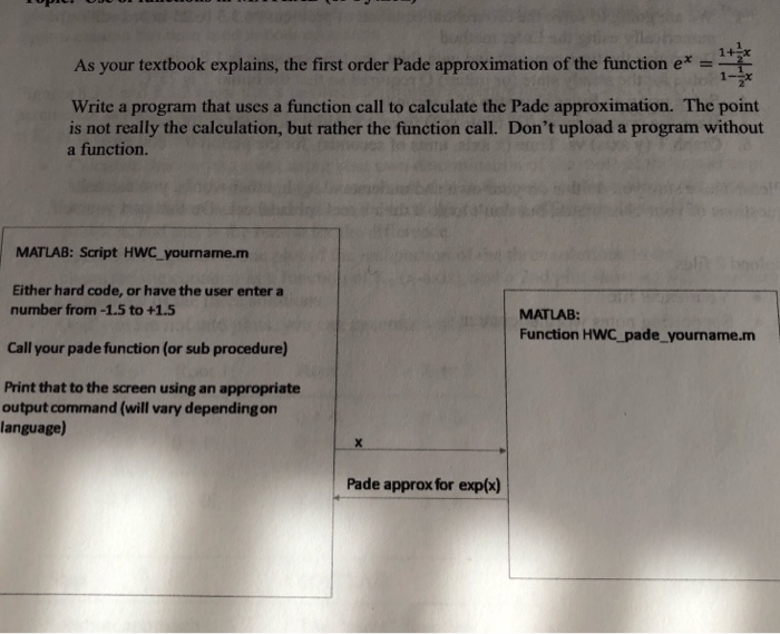 Solved As your textbook explains, the first order Pade | Chegg.com