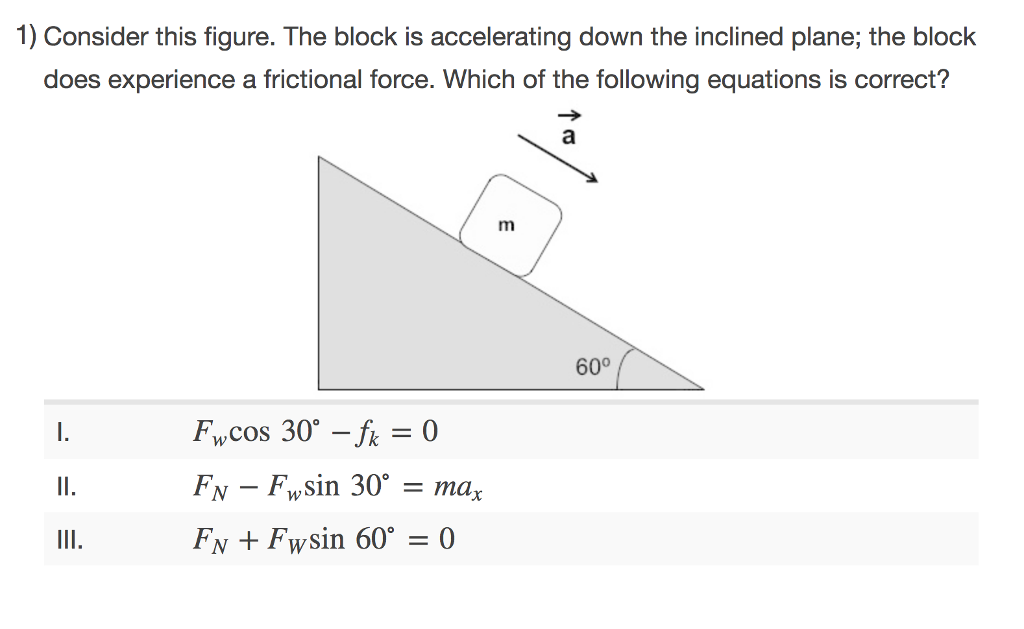 Solved 1) Consider this figure. The block is accelerating | Chegg.com