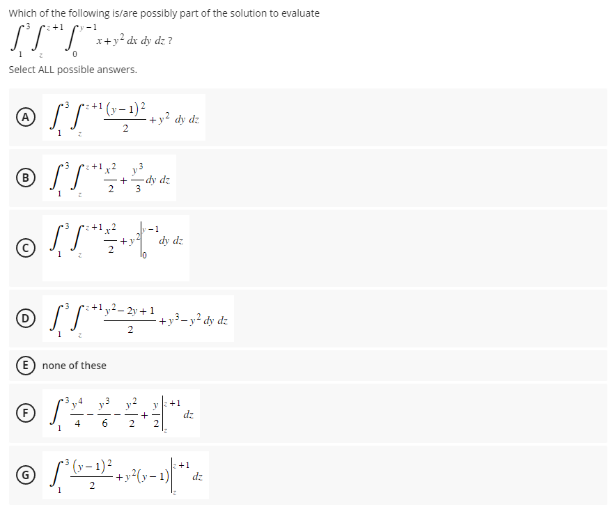 Solved Which of the following is/are possibly part of the | Chegg.com