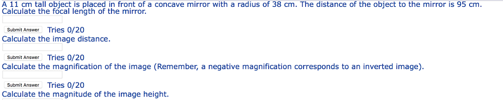 Solved A 11 cm tall object is placed in front of a concave | Chegg.com
