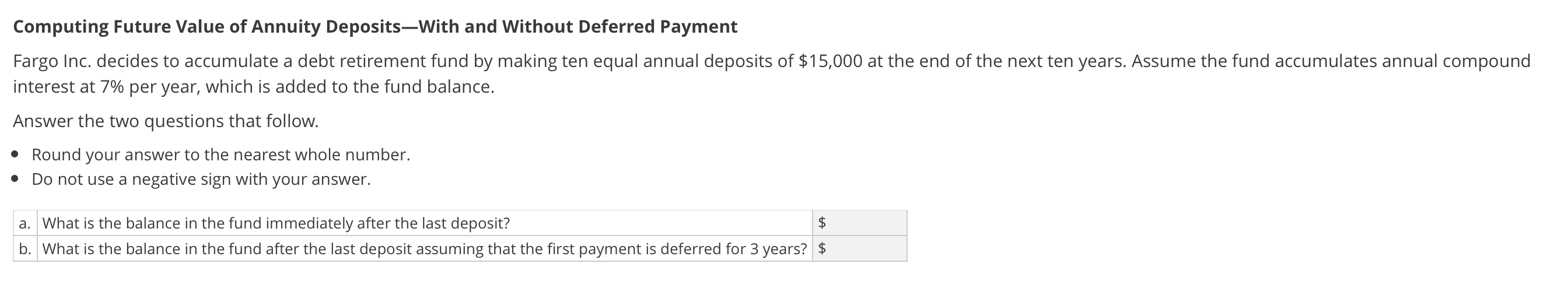 Solved Computing Future Value of Annuity Deposits—With and | Chegg.com