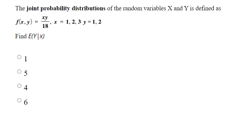 Solved The joint probability distributions of the random | Chegg.com