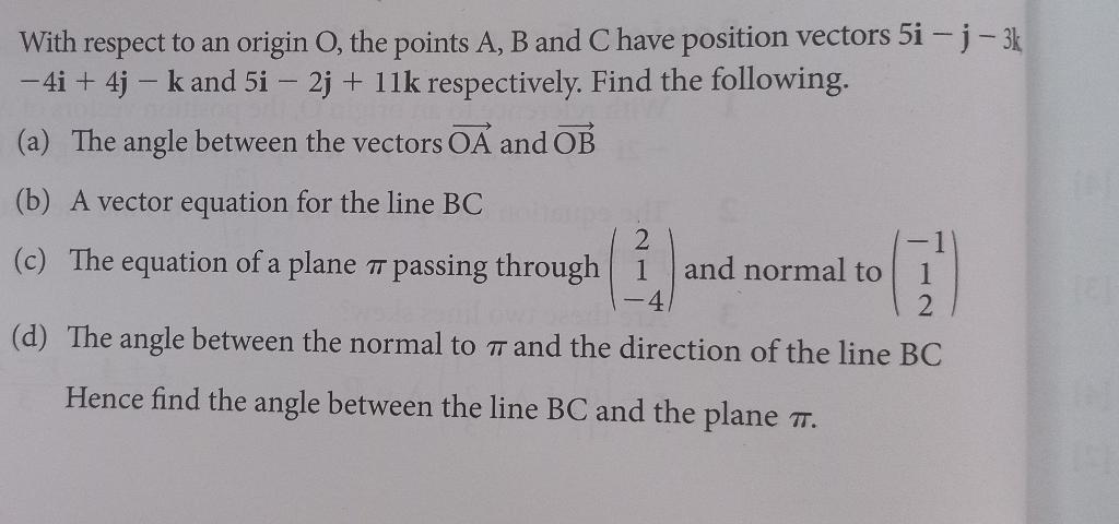 Solved With respect to an origin O, the points A, B and C | Chegg.com