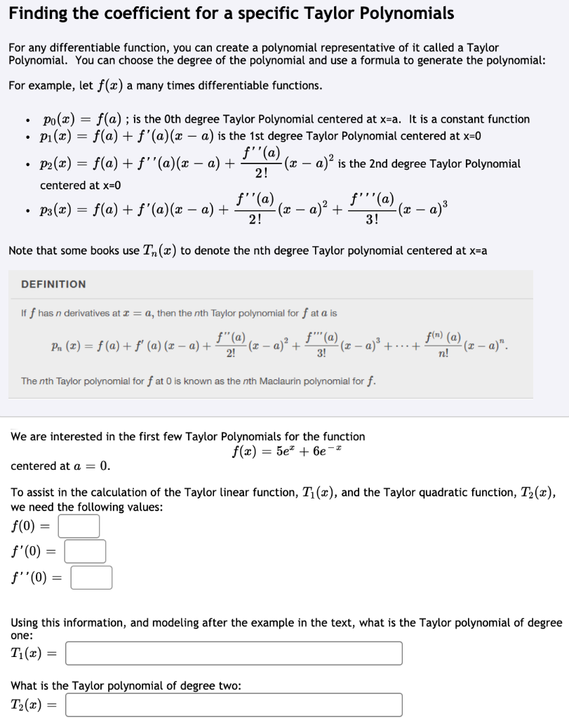 Solved Finding the coefficient for a specific Taylor | Chegg.com