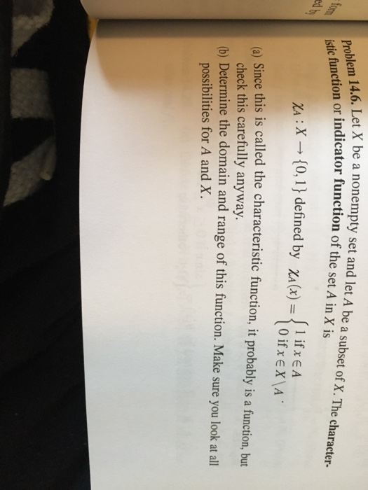 Solved I et X be a nonempty set and let A be a subset of X. | Chegg.com
