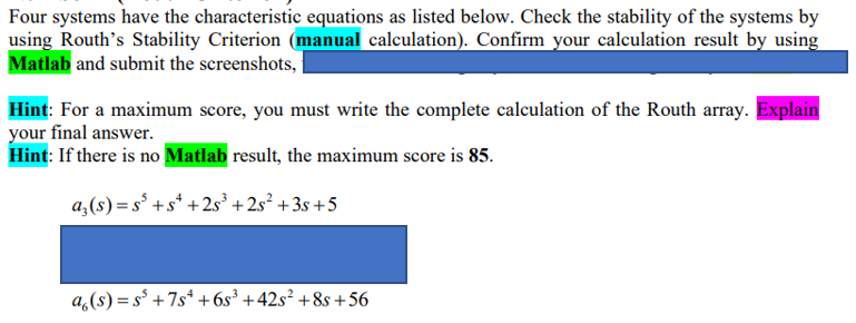 Solved Four systems have the characteristic equations as | Chegg.com