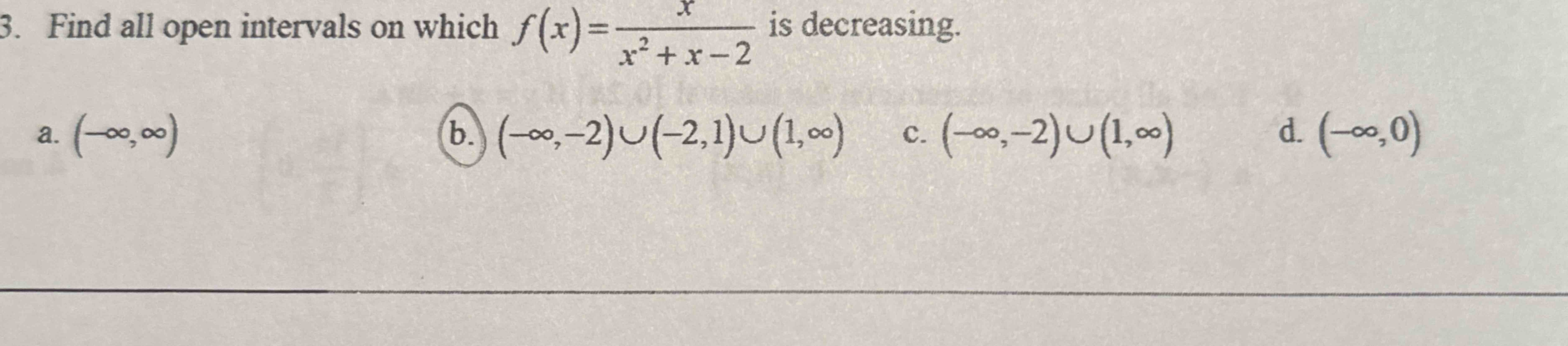 Solved Find all open intervals on which f(x)=(x)/(x^(2)+x-2) | Chegg.com