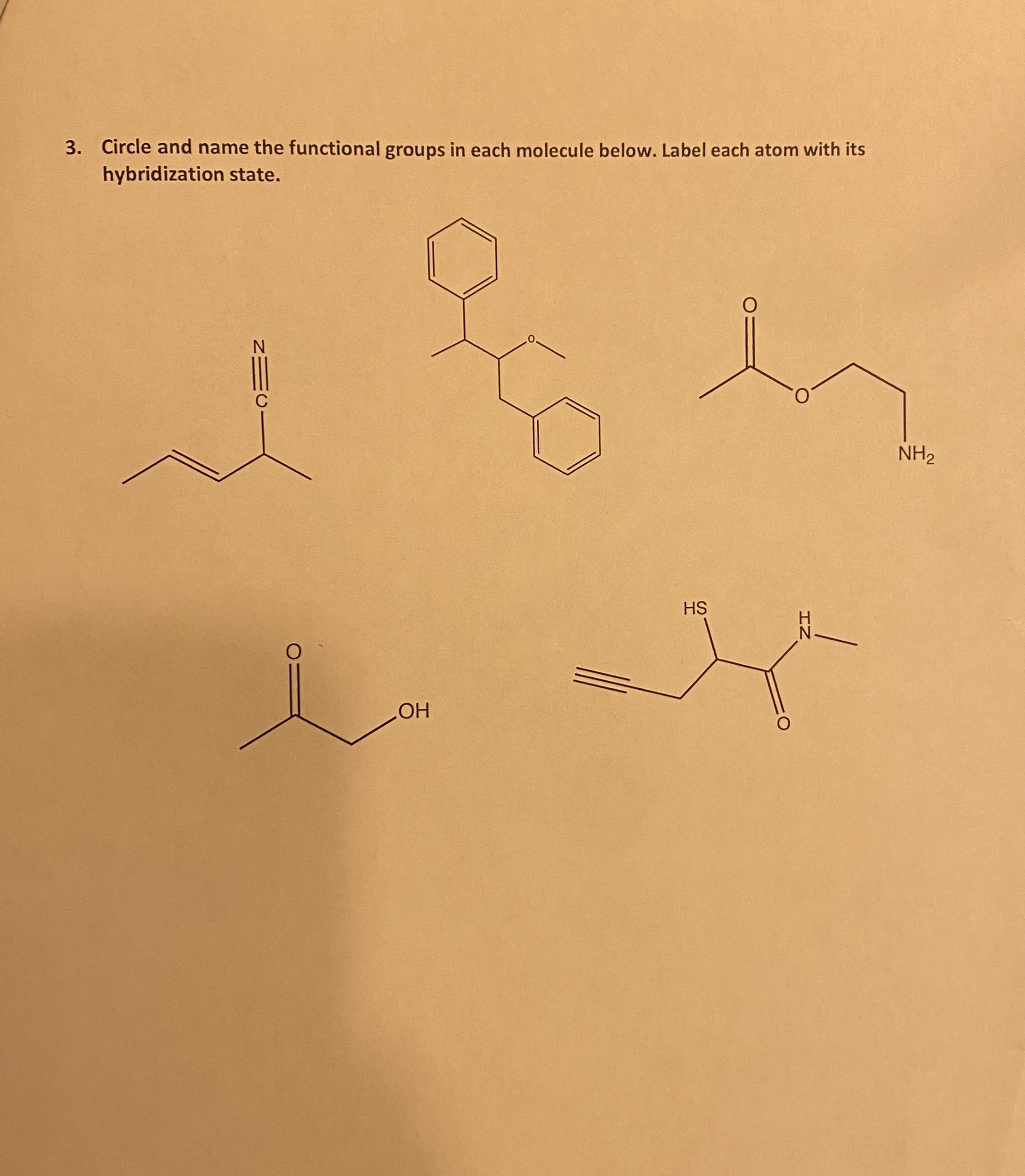 Solved 3. Circle and name the functional groups in each | Chegg.com