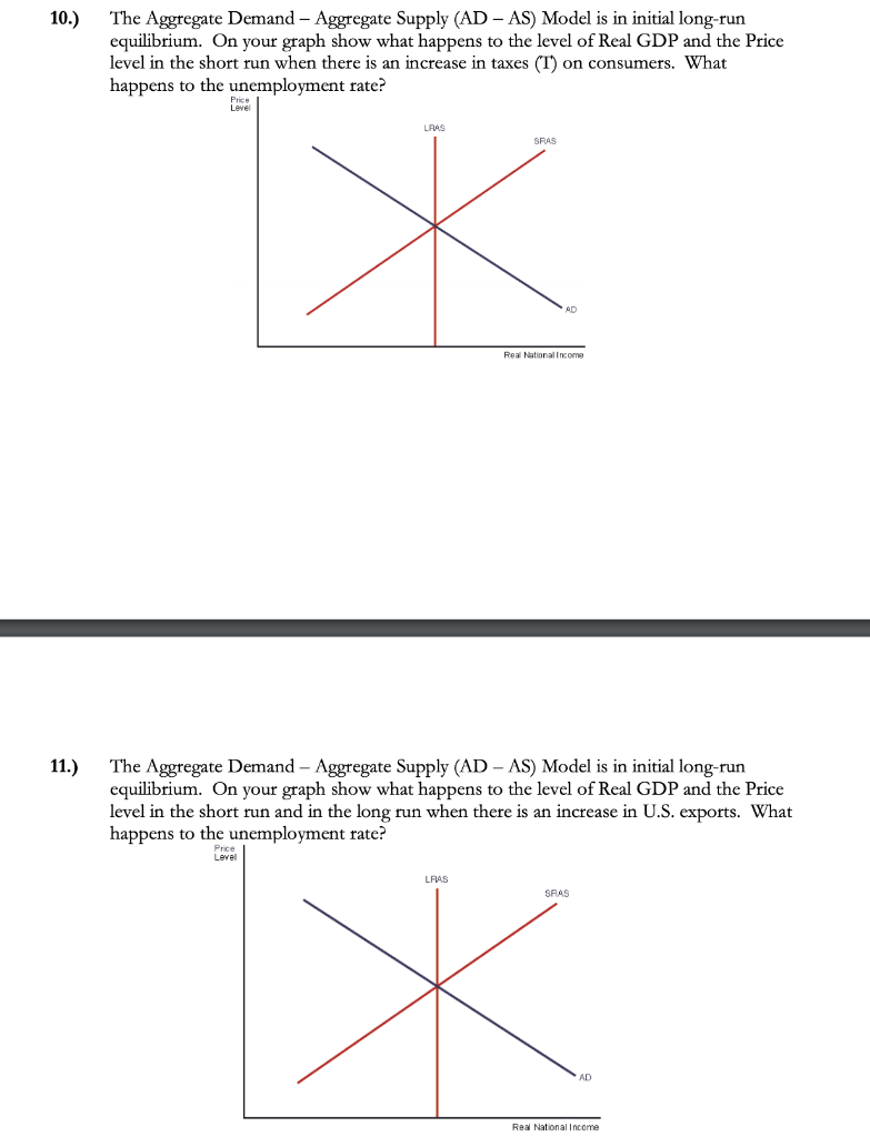 Solved 10.) The Aggregate Demand - Aggregate Supply (AD-AS) | Chegg.com