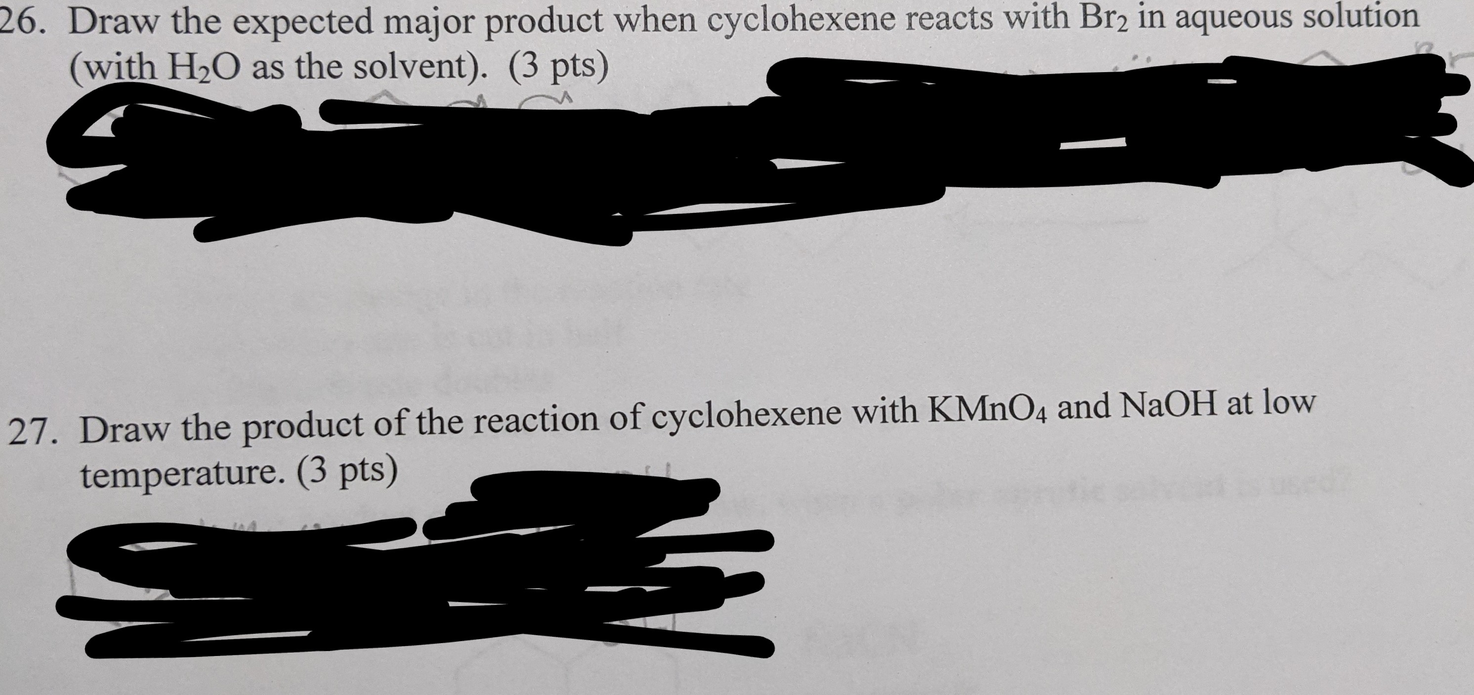 26. Draw the expected major product when cyclohexene | Chegg.com