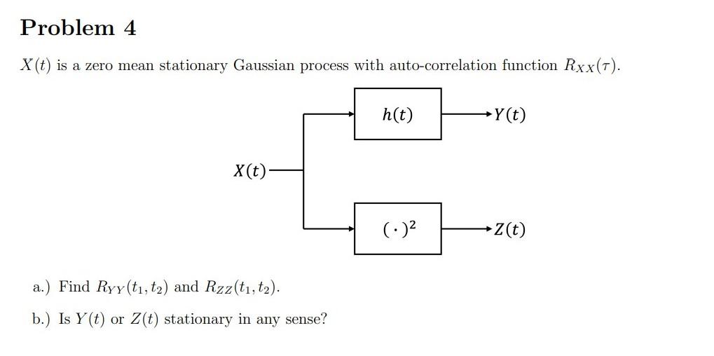 X(t) is a zero mean stationary Gaussian process with | Chegg.com
