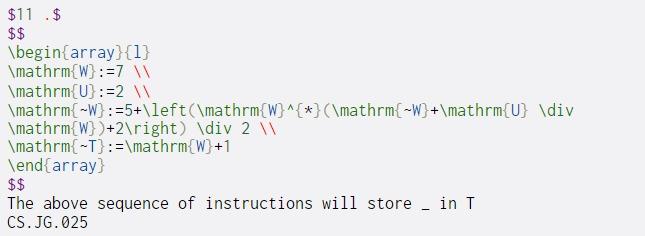 Solved $11 .$ $$ \begin{array}{1} \mathrm{W}:=7 | Chegg.com