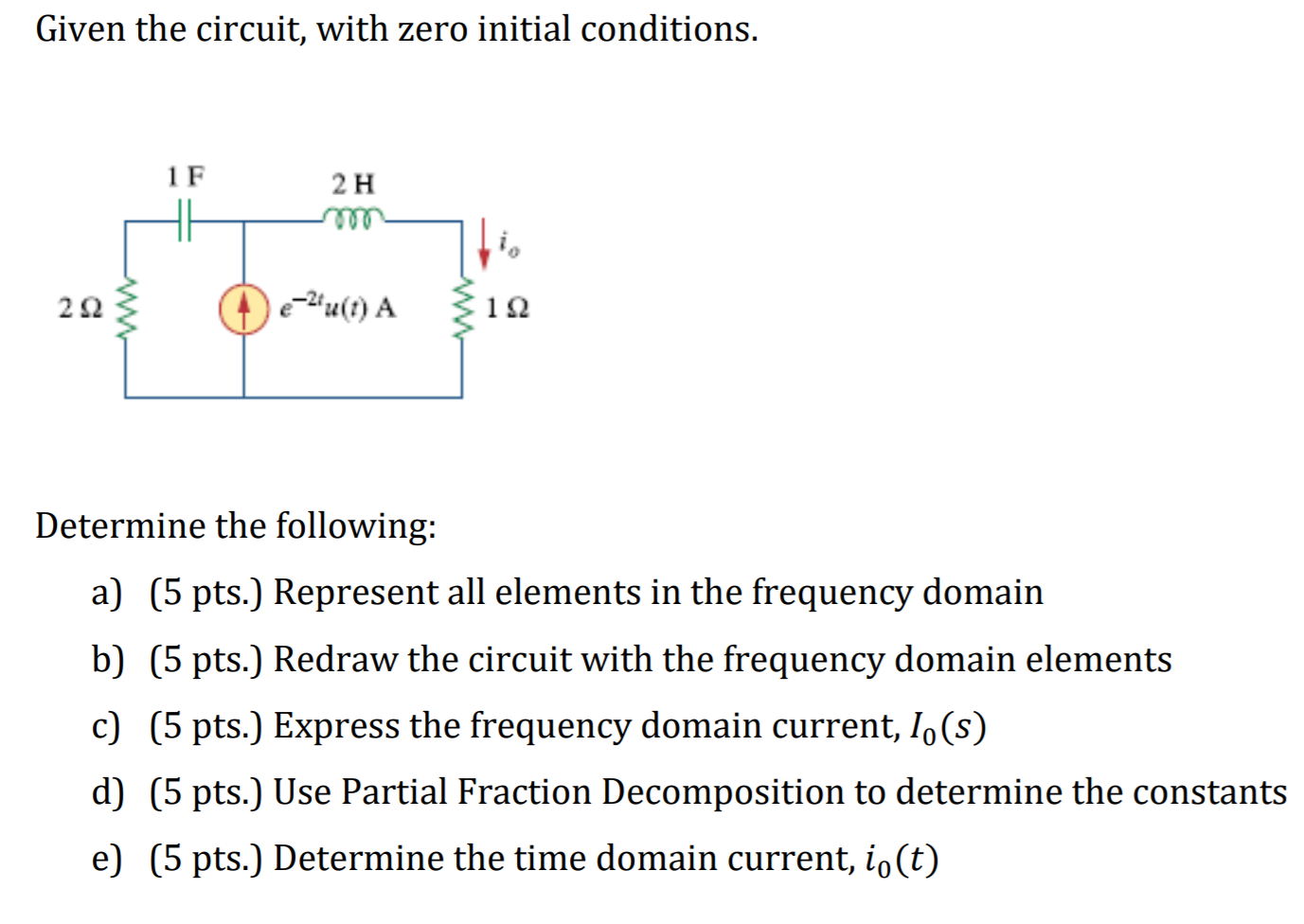 Solved Given the circuit, with zero initial conditions. 1F | Chegg.com