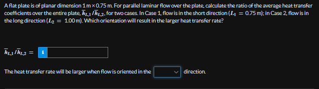 Solved A flat plate is of planar dimension 1 m×0.75 m. For | Chegg.com