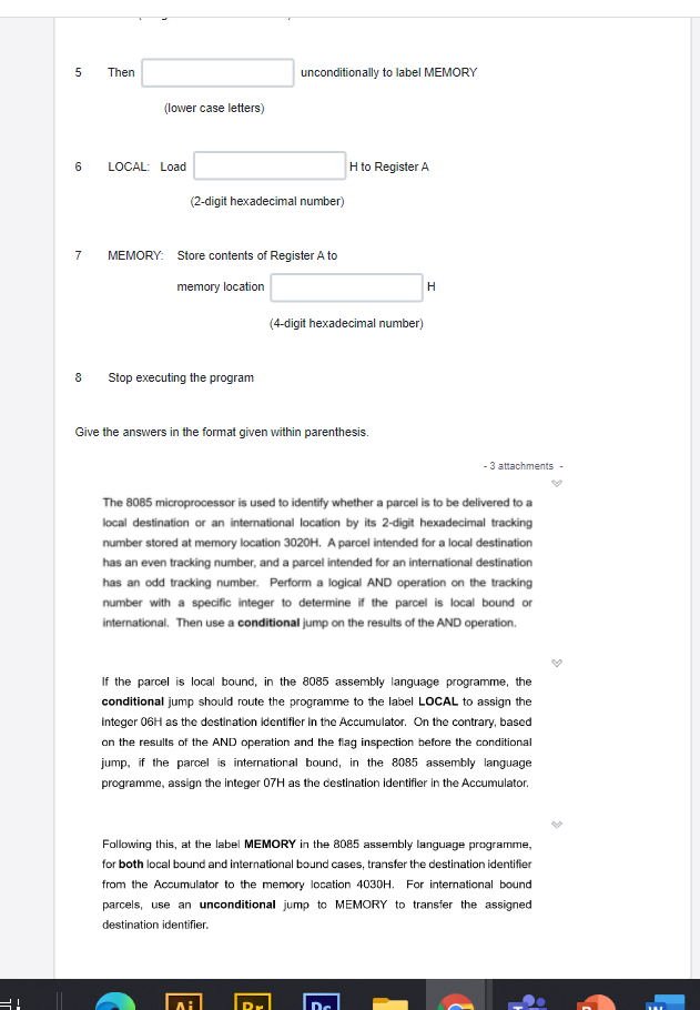Solved Design an algorithm in pseudocode for the 8085 | Chegg.com