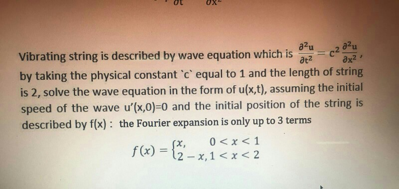 Solved ot Vibrating string is described by wave equation | Chegg.com