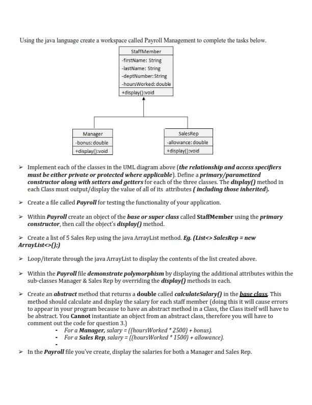 Solved Using the java language create a workspace called | Chegg.com