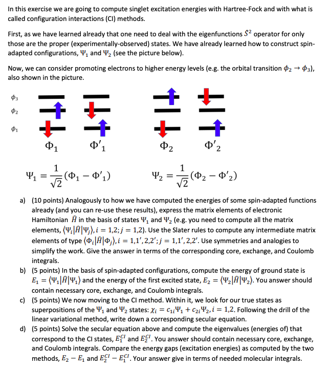 In this exercise we are going to compute singlet | Chegg.com