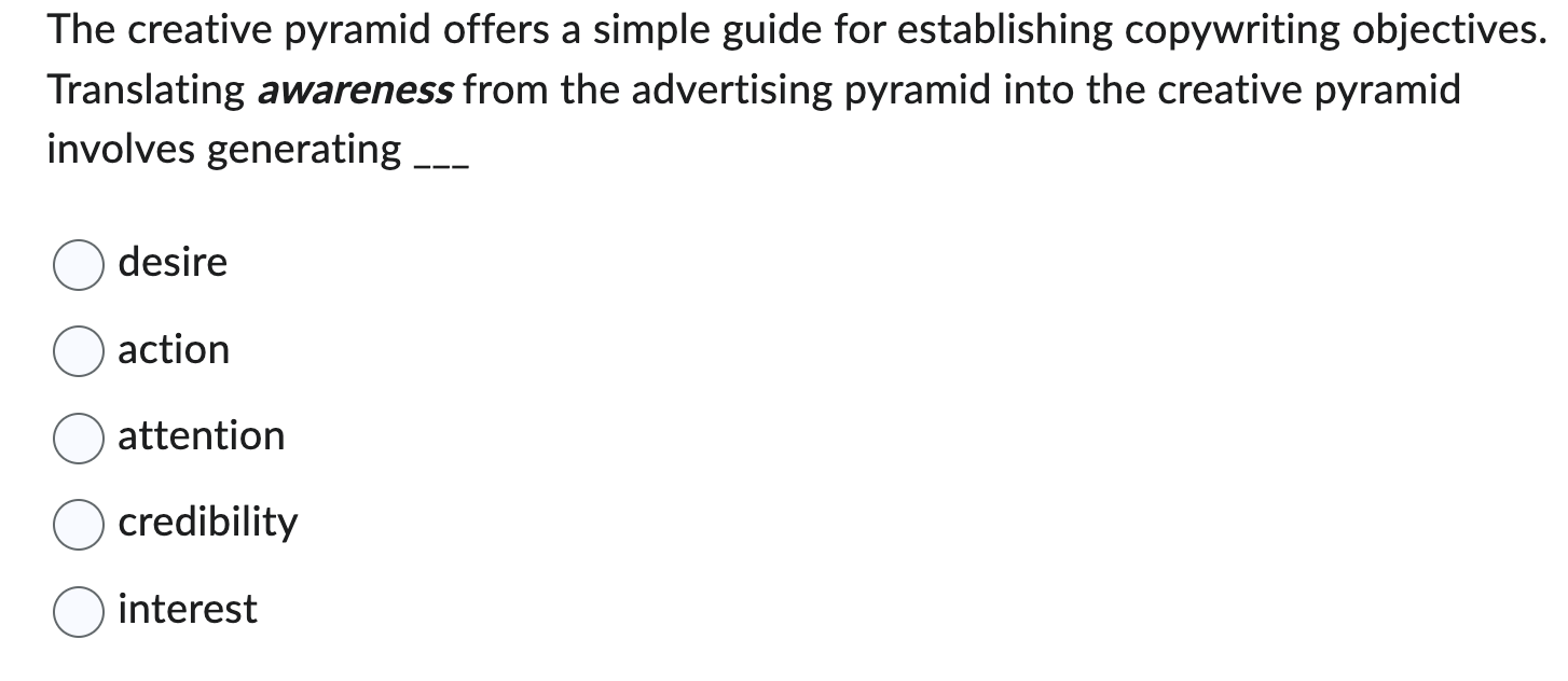 Solved The creative pyramid offers a simple guide for | Chegg.com