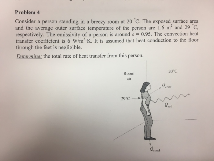 Solved Consider a person standing in a breezy room at 20 | Chegg.com