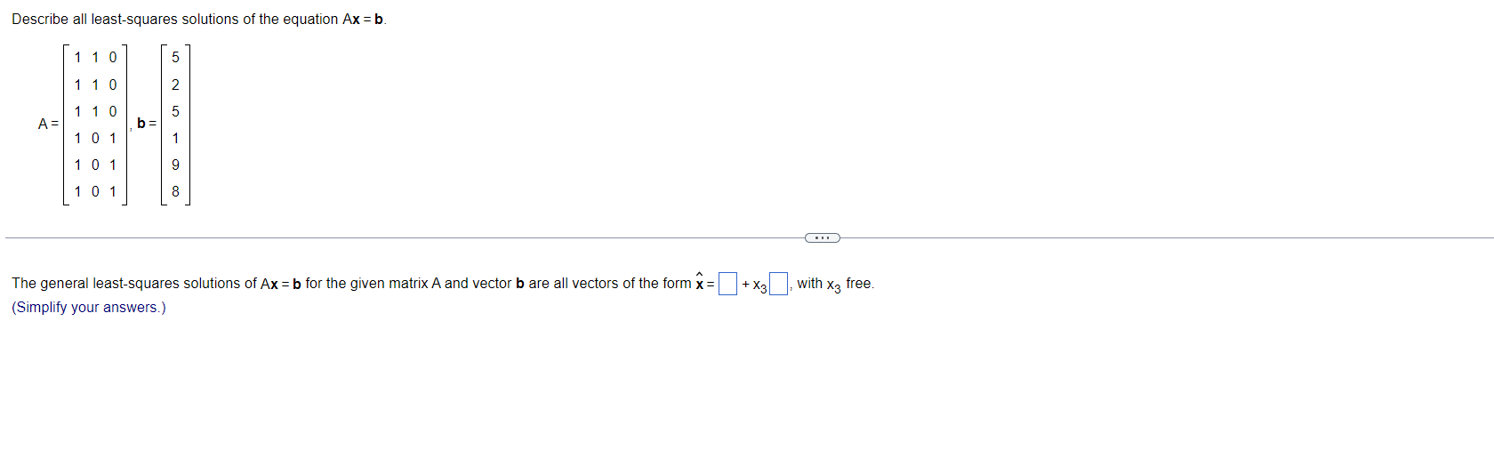 Solved Describe all least-squares solutions of the equation | Chegg.com