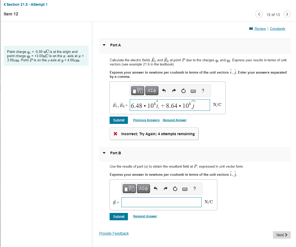 Solved Point charge q1=−5.00nC is at the origin and point | Chegg.com