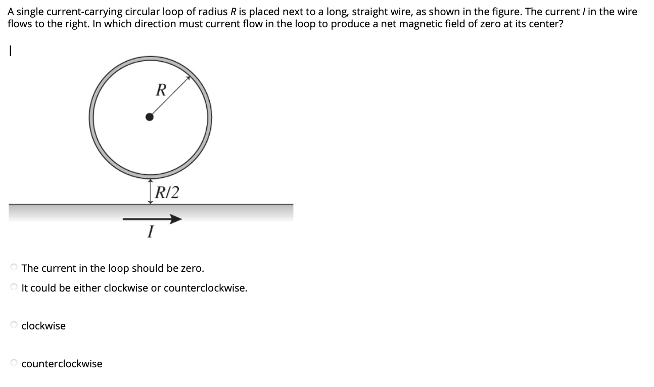 Solved A single current-carrying circular loop of radius Ris | Chegg.com