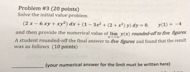 Solved Problem #3 (20 points) Solve the initial value | Chegg.com