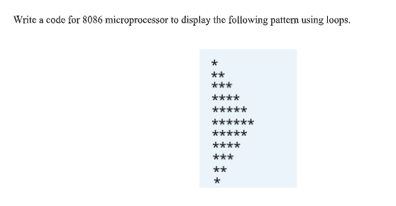 Solved Write a code for 8086 microprocessor to display the | Chegg.com