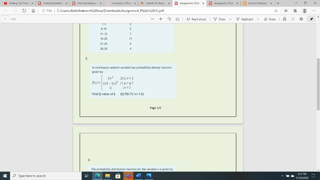 Solved Finding The Proba X Probability Statistix Practical | Chegg.com