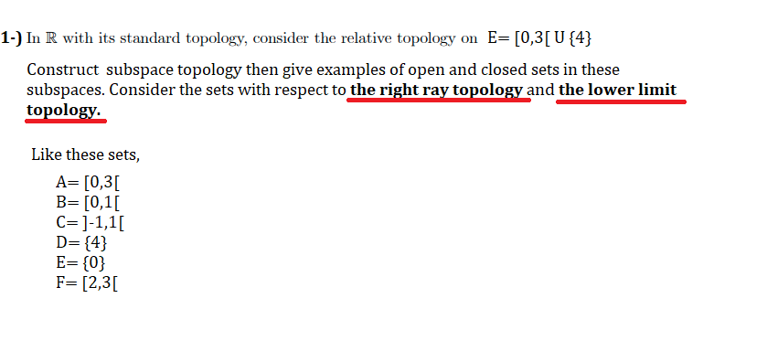 Solved 1.) In R with its standard topology, consider the | Chegg.com