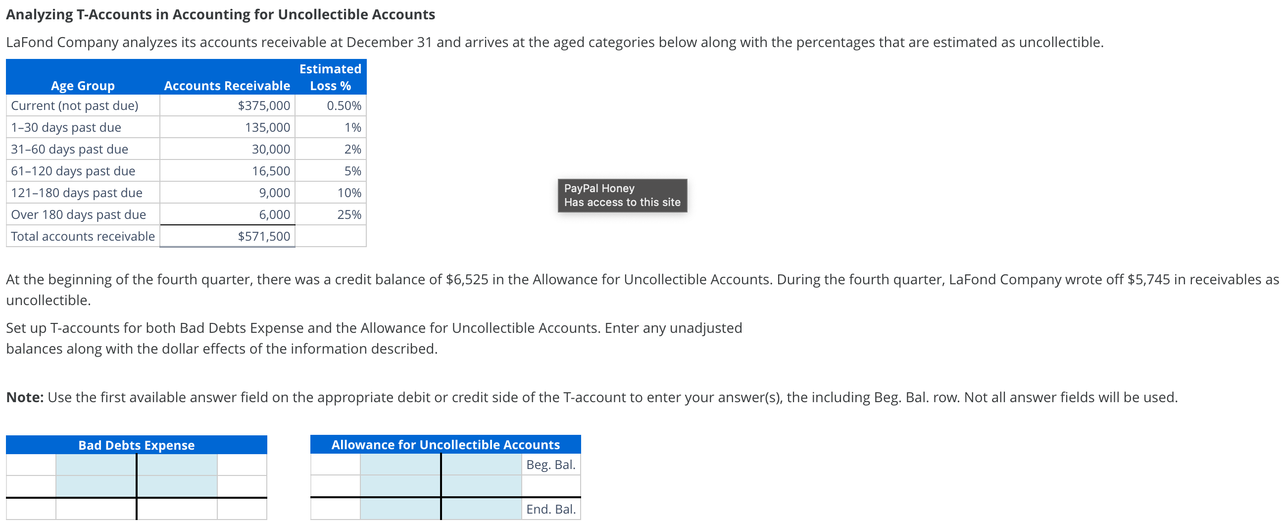 Solved Analyzing T-Accounts in Accounting for Uncollectible | Chegg.com