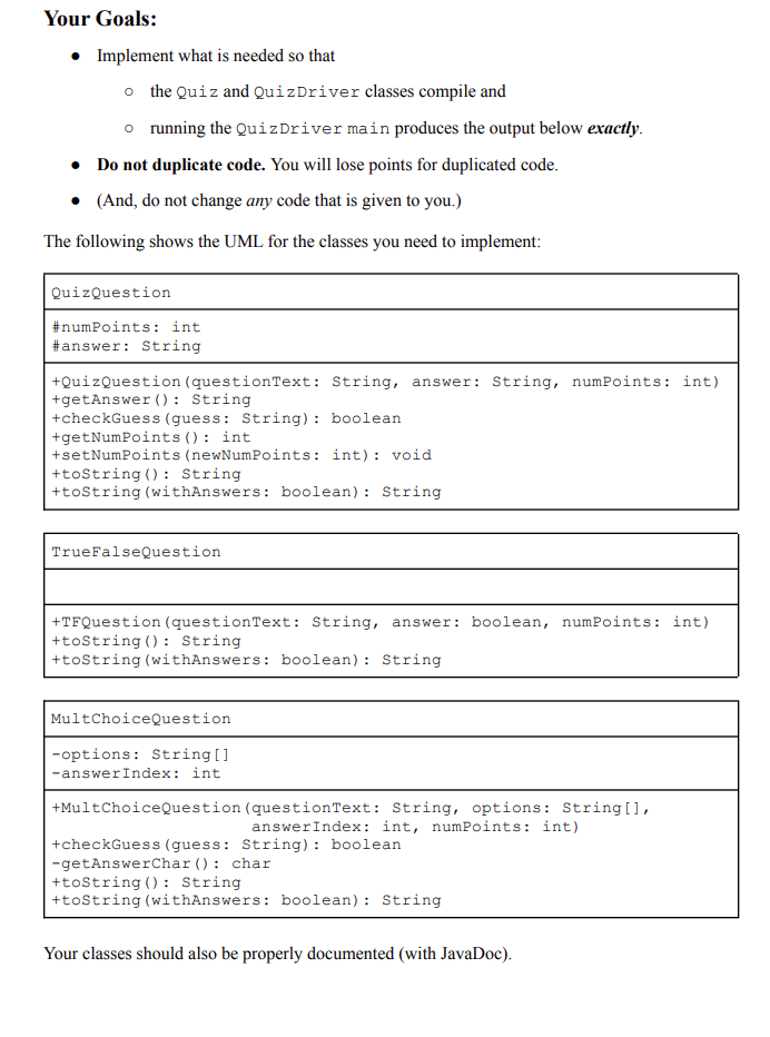 In java, I had to screenshot the given code because | Chegg.com